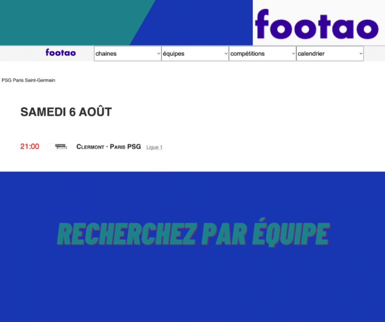 Footao : programme TV match de foot.